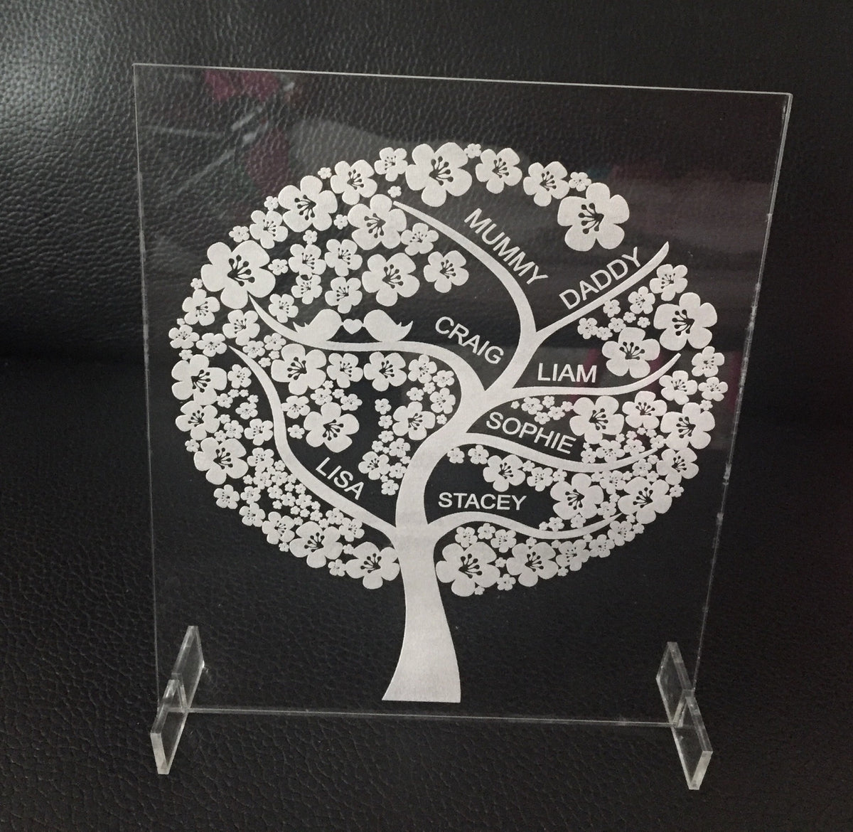 Freestanding acrylic family tree -personalised | Laser LLama Designs Ltd
