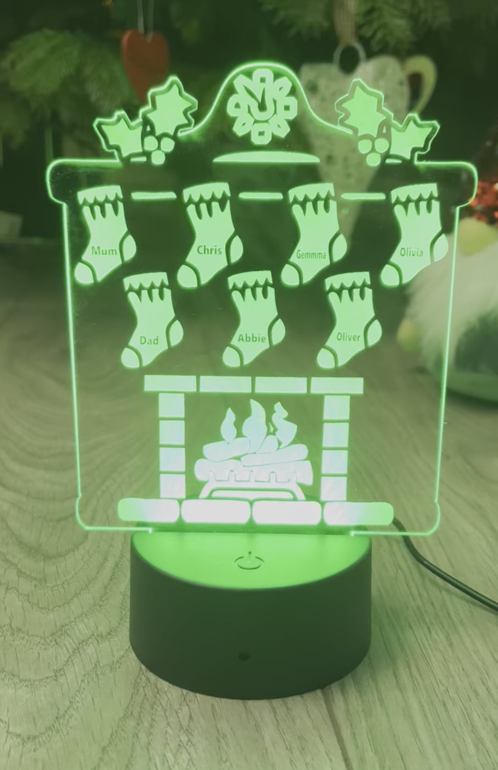 Fireplace LED light up display- 9 colour options | Laser LLama Designs Ltd
