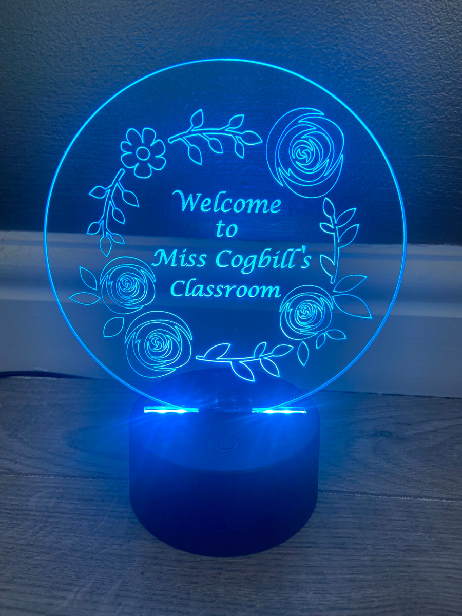 Teachers classroom LED light up display- 9 colour options with remote ...