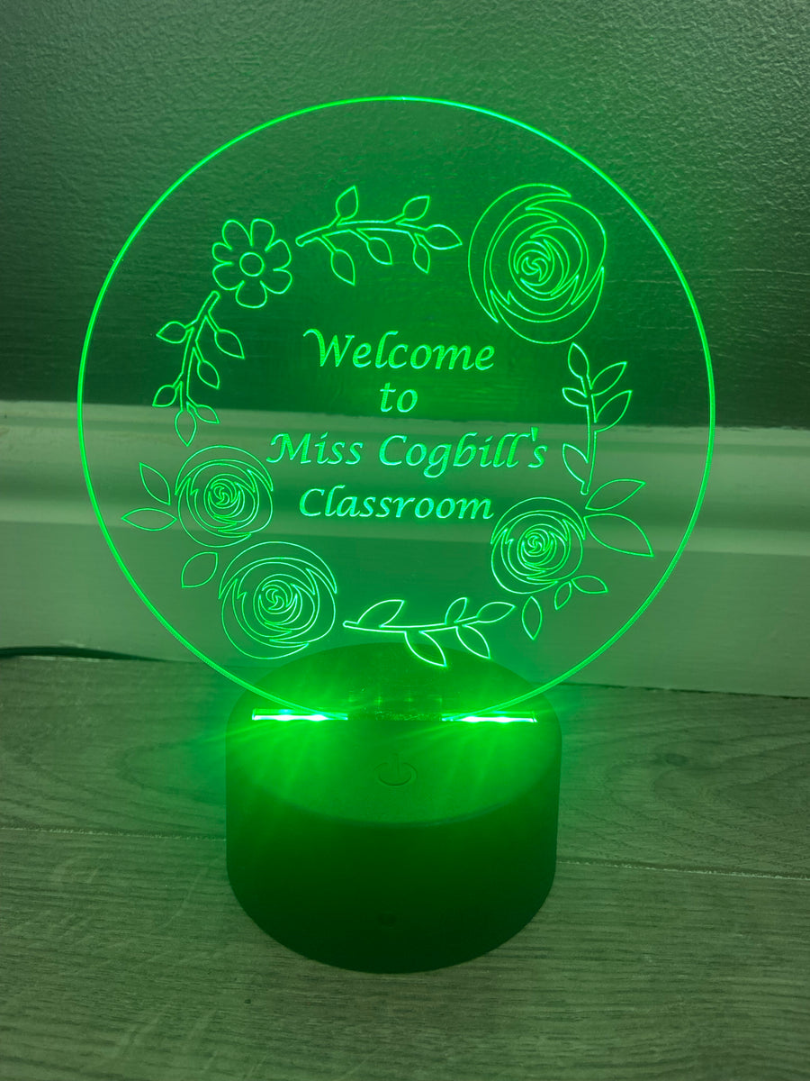 Teachers classroom LED light up display- 9 colour options with remote ...